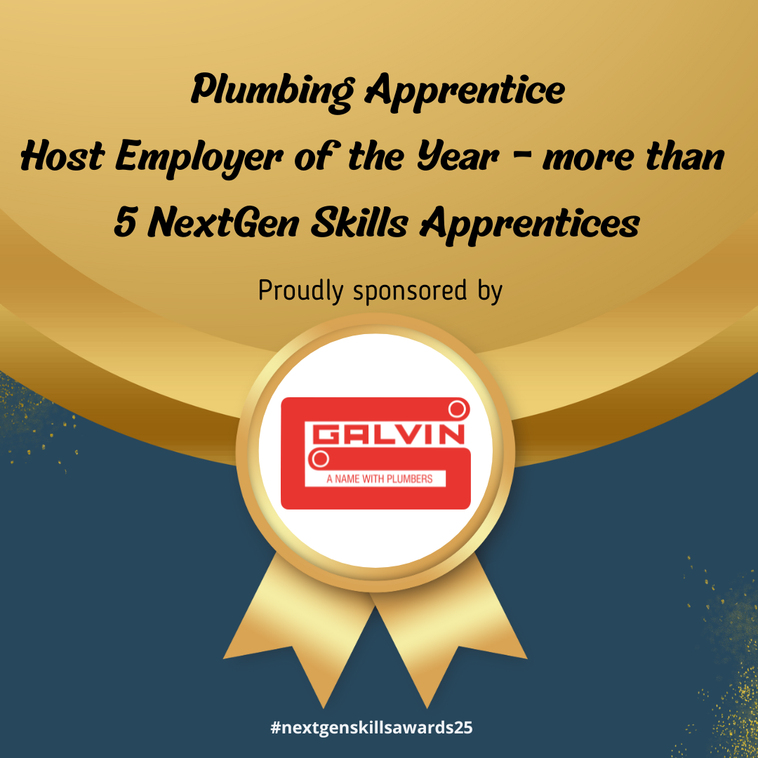 Plumbing Apprentice Host Employer of the Year - More than 5 NextGen Skills Apprentices ...